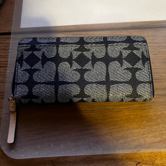 kate spade | Bags | Kate Spade Ace Of Spades Zip Wallet Navy | Poshmark